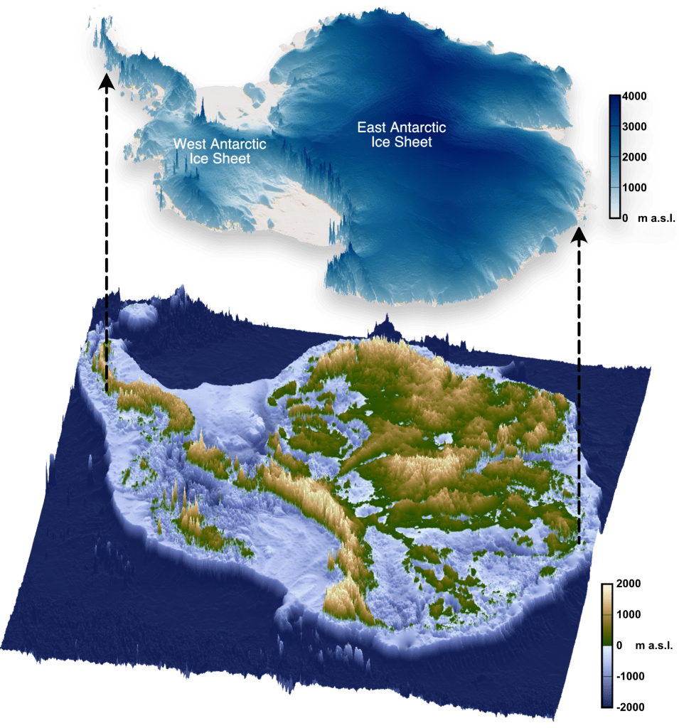 Antarctica topography - Accessible Science Graphics Collection